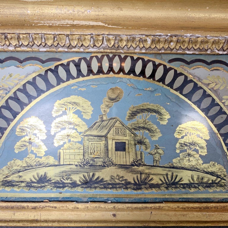 Georgian Gilt-Gesso Framed Wall Mirror Inset Verre Eglomise Gilded ...