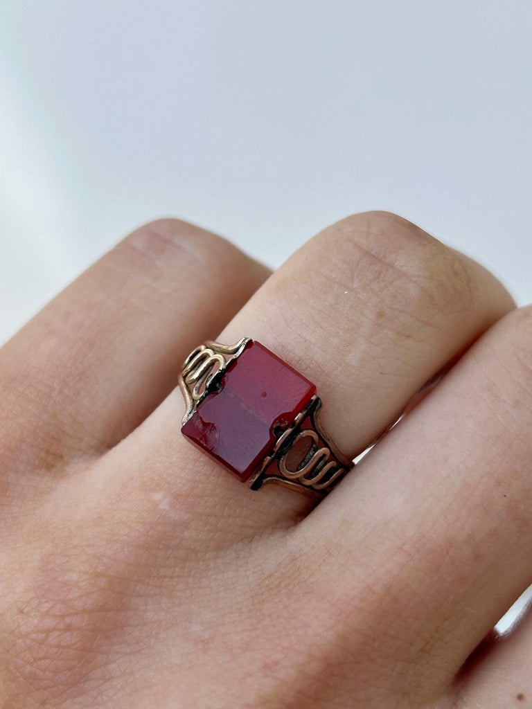Georgian Gold Carnelian Swivel Ring For Sale at 1stDibs