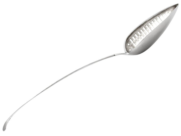 Georgian Irish Sterling Silver Fiddle Pattern Gravy Straining Spoon For ...