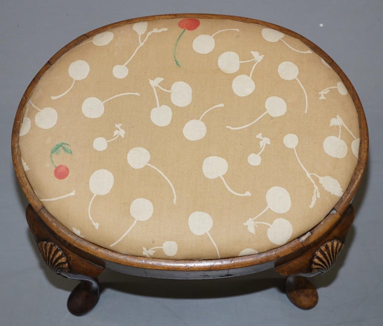 Georgian Irish Walnut Stool, Ornately Acanthus Leaf Carved Legs Lovely ...