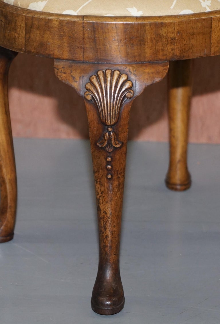 Georgian Irish Walnut Stool, Ornately Acanthus Leaf Carved Legs Lovely ...