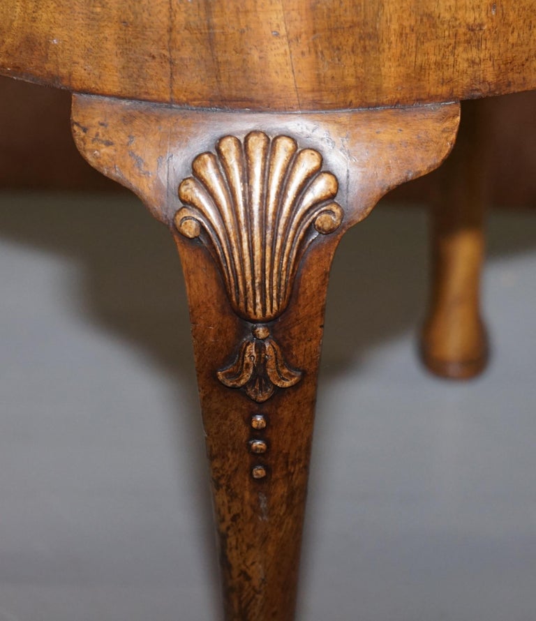 Georgian Irish Walnut Stool, Ornately Acanthus Leaf Carved Legs Lovely ...