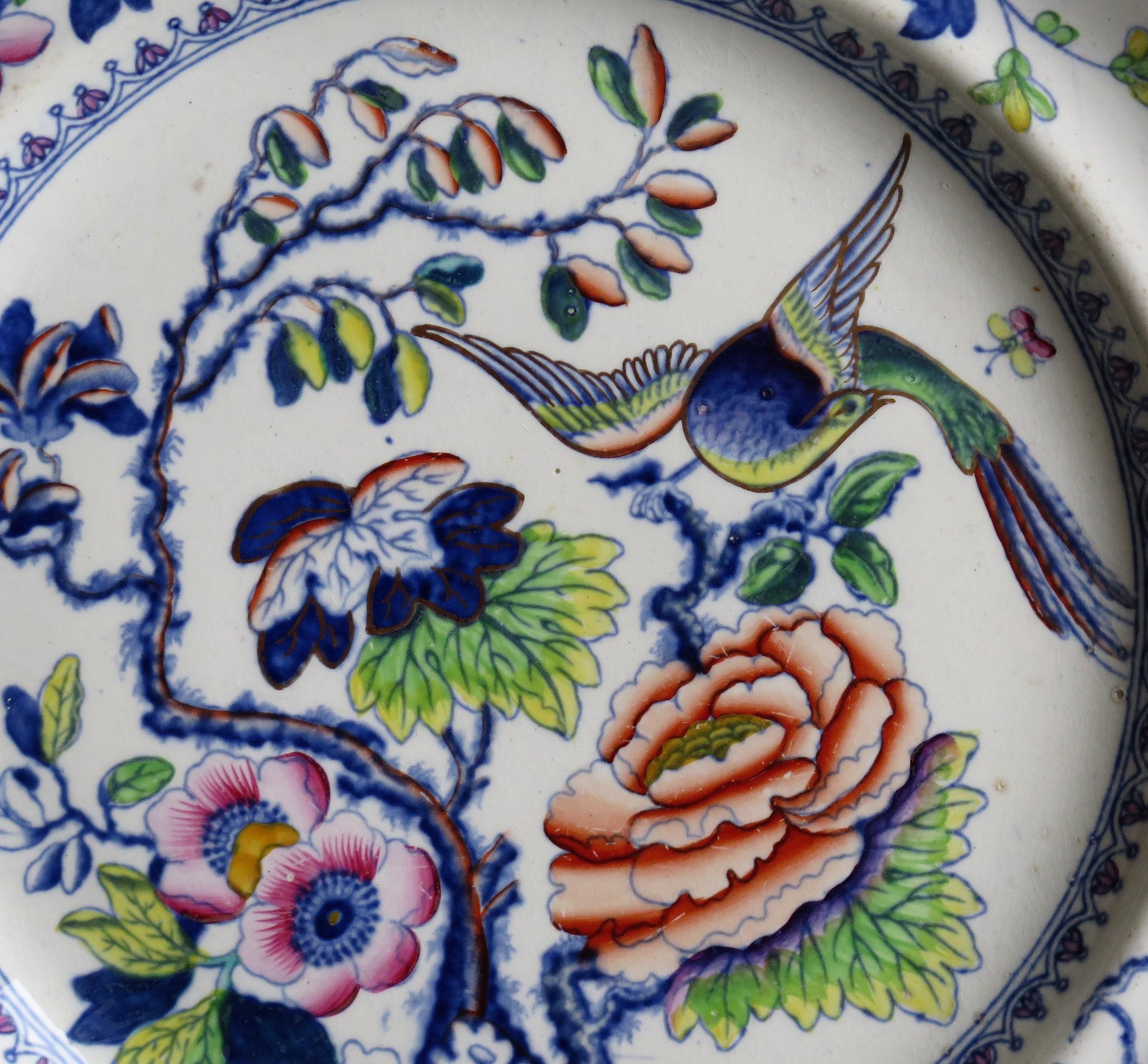 Georgian Ironstone Dinner Plate by Hicks Meigh and Johnson in Flying ...