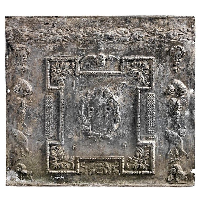 Georgian Lead Cistern Panel Dated 1765 with Marine Interest For Sale at ...
