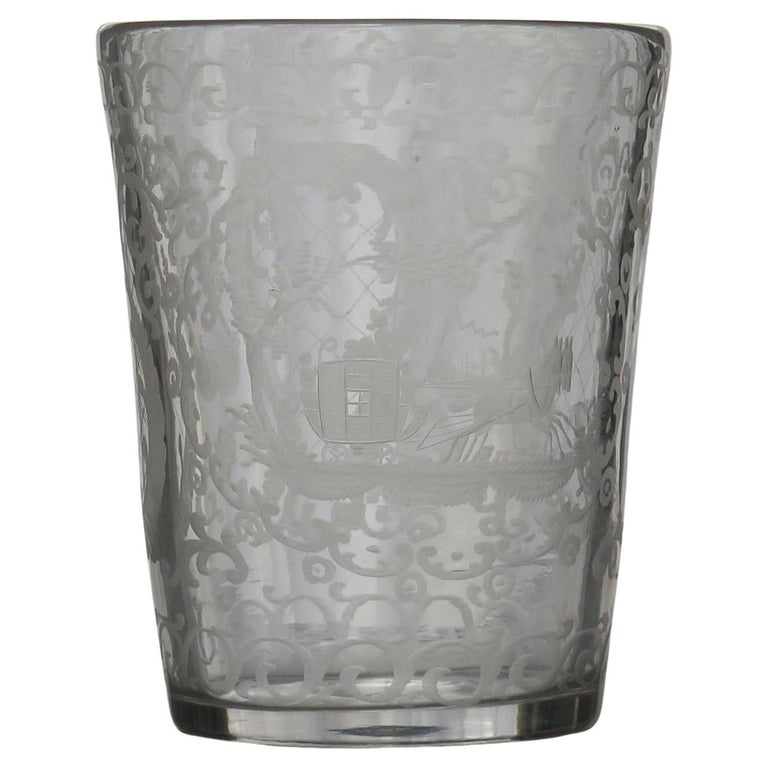 Georgian Lead Glass Tumbler or Beaker Engraved Handblown English, Ca ...