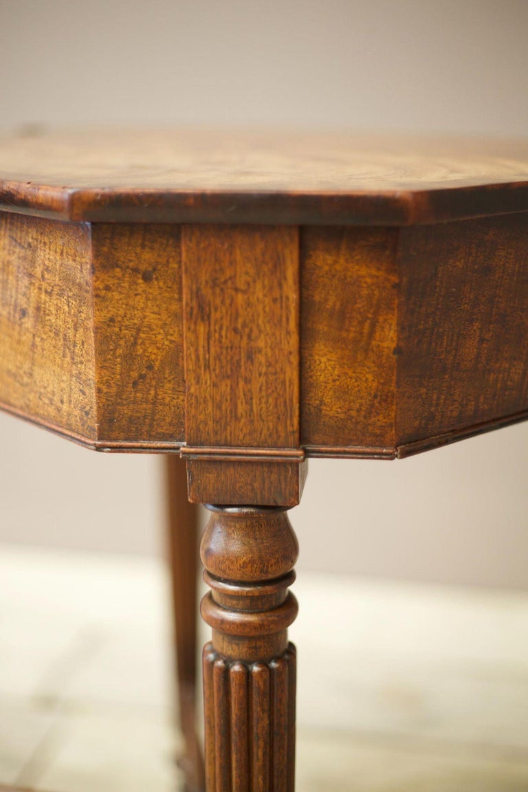 Georgian Lift Top Mahogany Table with Reeded Legs For Sale at 1stDibs