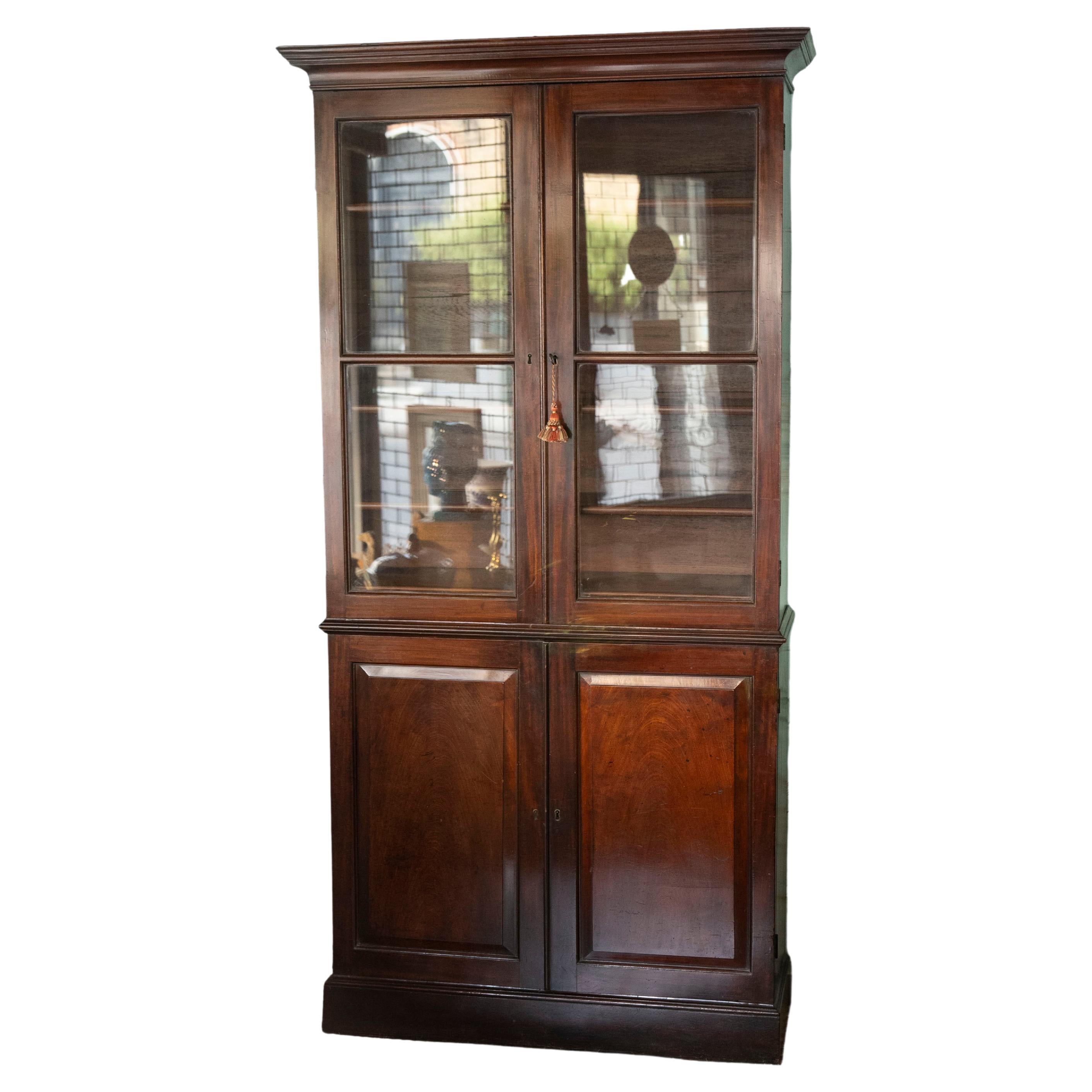 Fine Georgian Mahogany Inlaid Library Bookcase, circa 1800 For Sale at ...