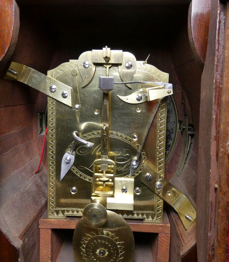 Georgian Mahogany Bracket Clock by Moncas, Liverpool For Sale at 1stDibs