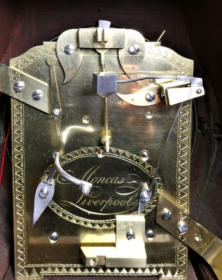 Georgian Mahogany Bracket Clock by Moncas, Liverpool For Sale at 1stDibs