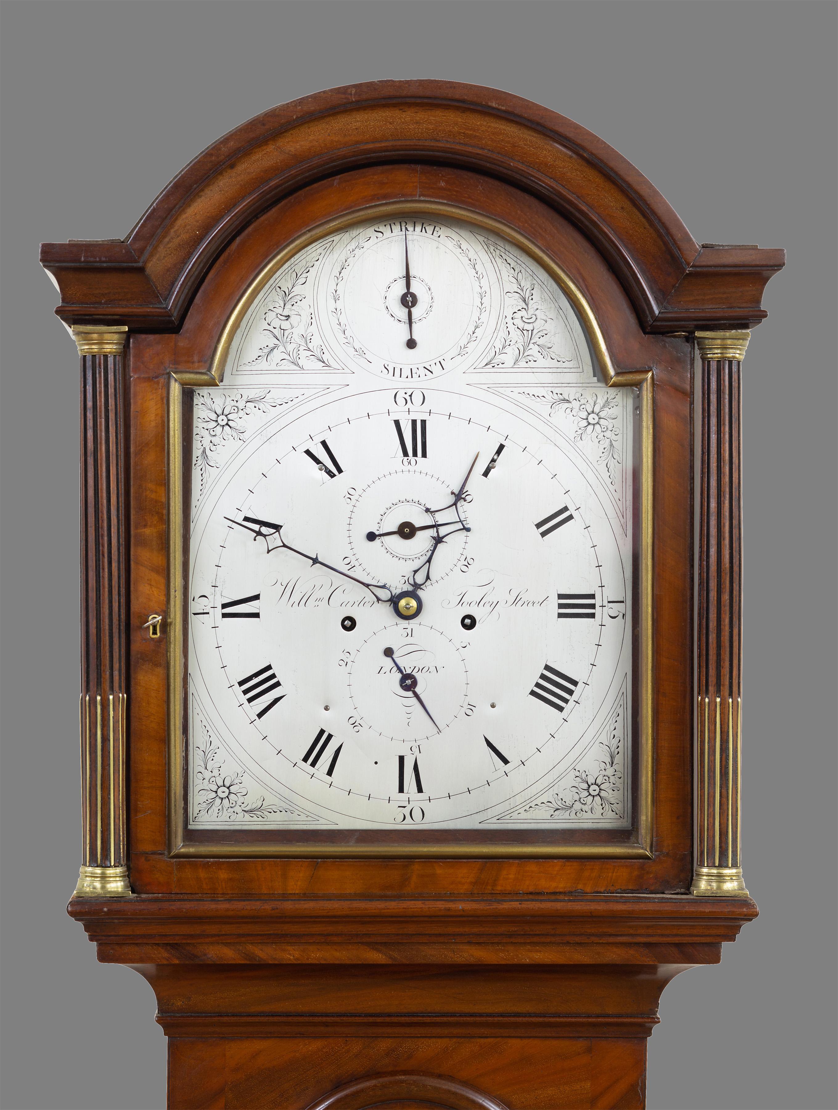 Georgian Mahogany Longcase Clock by William Carter, Tooley Street ...