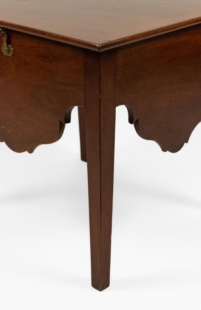 Georgian Mahogany Low End Table with Lift Top For Sale at 1stDibs