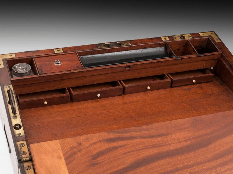 Georgian Mahogany Military Captains Campaign Writing Box Early 19th ...