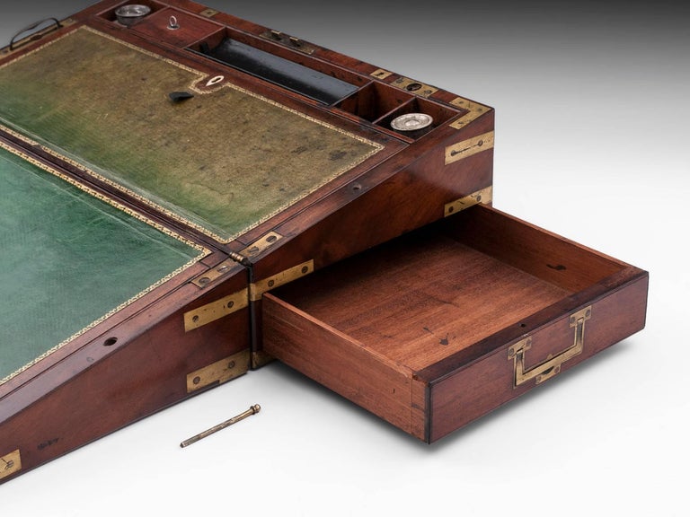 Georgian Mahogany Military Captains Campaign Writing Box Early 19th ...