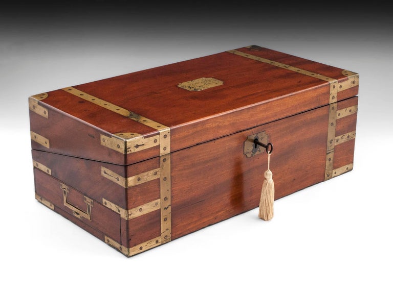 Georgian Mahogany Military Captains Campaign Writing Box Early 19th ...