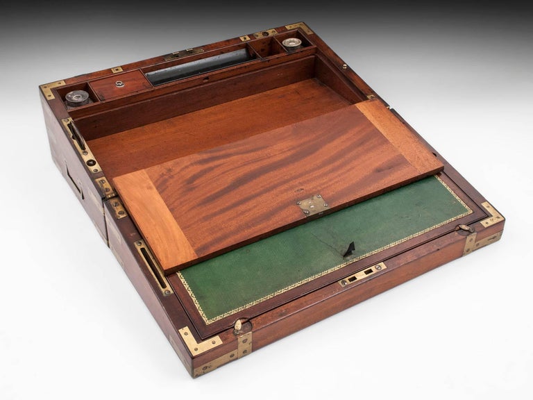 Georgian Mahogany Military Captains Campaign Writing Box Early 19th ...
