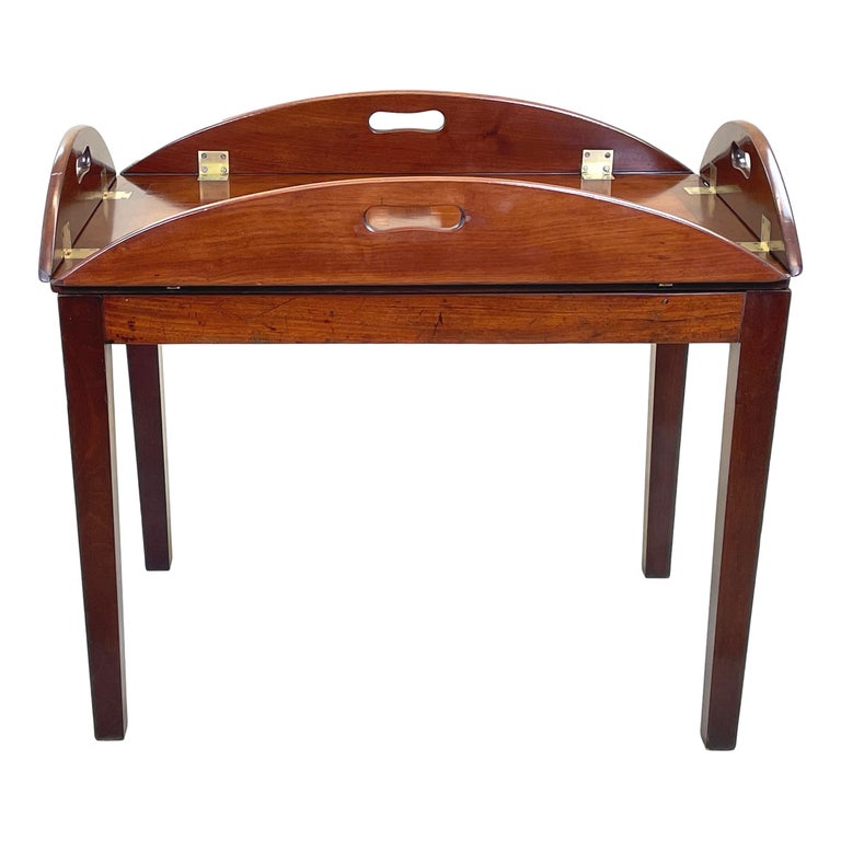 Georgian Mahogany Oval Tray on Stand at 1stDibs