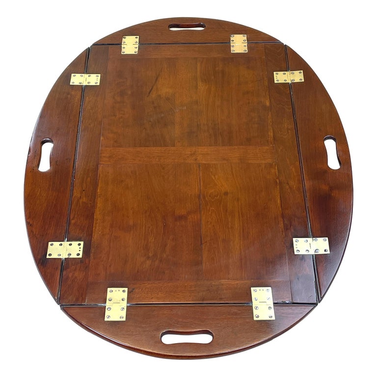 Georgian Mahogany Oval Tray on Stand at 1stDibs