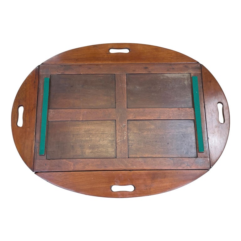 Georgian Mahogany Oval Tray on Stand at 1stDibs