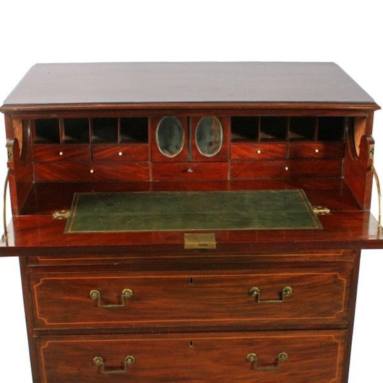 Georgian Mahogany Secretaire Chest, 19th Century For Sale at 1stDibs