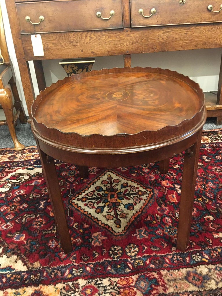 Georgian Mahogany Tray Table or Coffee Table with Scalloped Edges, 20th ...