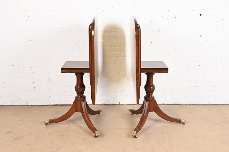 Georgian Mahogany Triple Pedestal Dining Table in the Manner of Baker ...