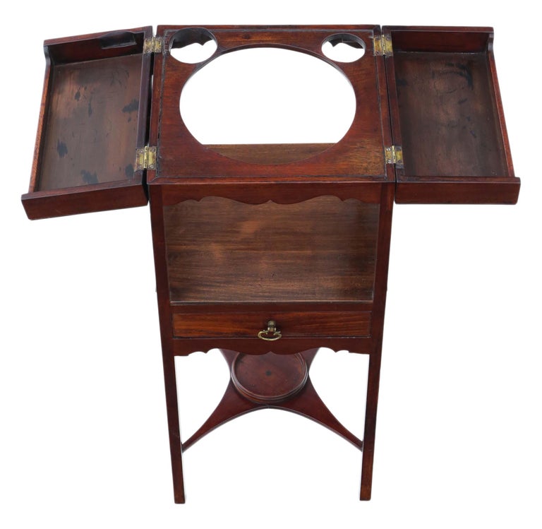 Georgian Mahogany Washstand Bedside Table at 1stDibs