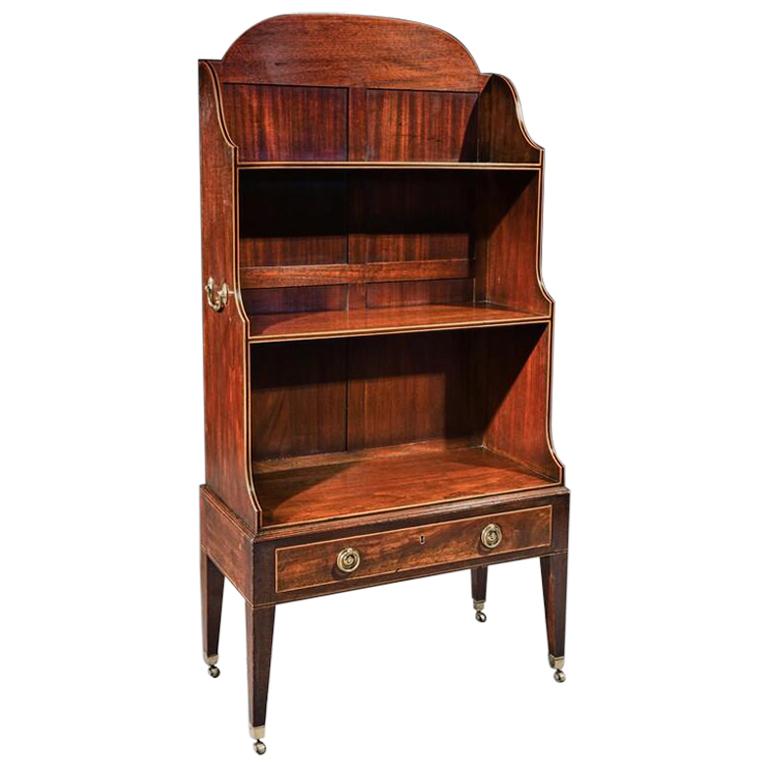 Georgian Mahogany Waterfall Bookcase of Small Proportions at 1stDibs