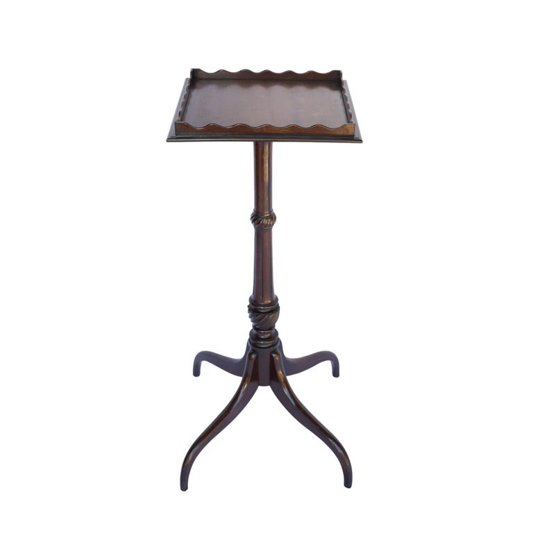 Georgian Mahogany Wine Table with Single Board Top and Shaped Gallery ...