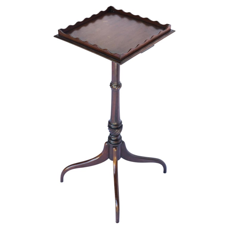 Georgian Mahogany Wine Table with Single Board Top and Shaped Gallery ...