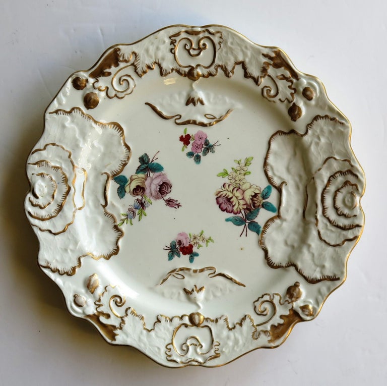 Georgianischer Mason's Ironstone-Wüstenteller aus Kohlblatt mit großem ...