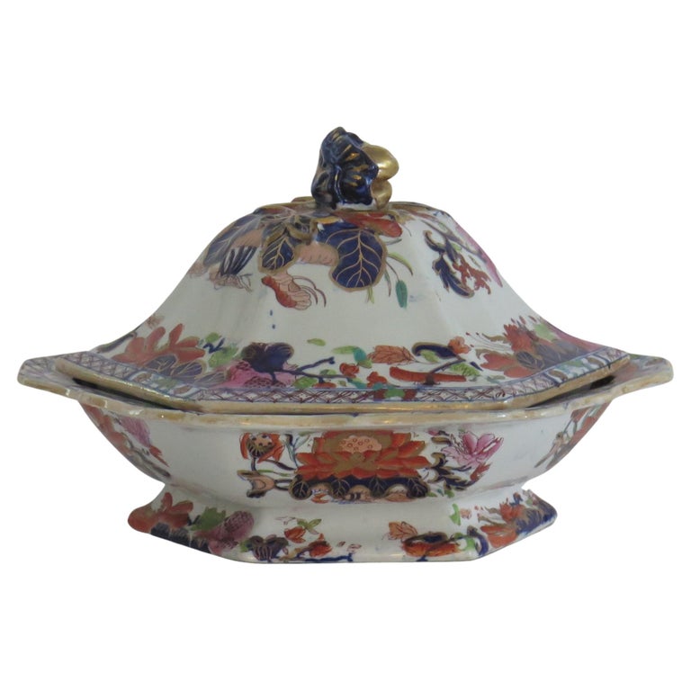Georgian Mason's Ironstone Vegetable Tureen and Lid Gilded Water Lily ...