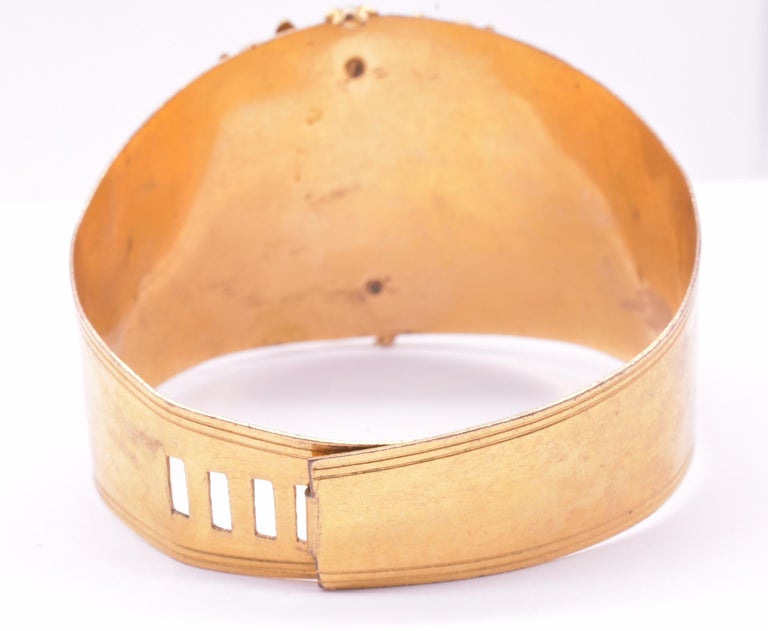 Georgian Metal Cuff Bracelet with Ornate Ornamentation For Sale at 1stDibs