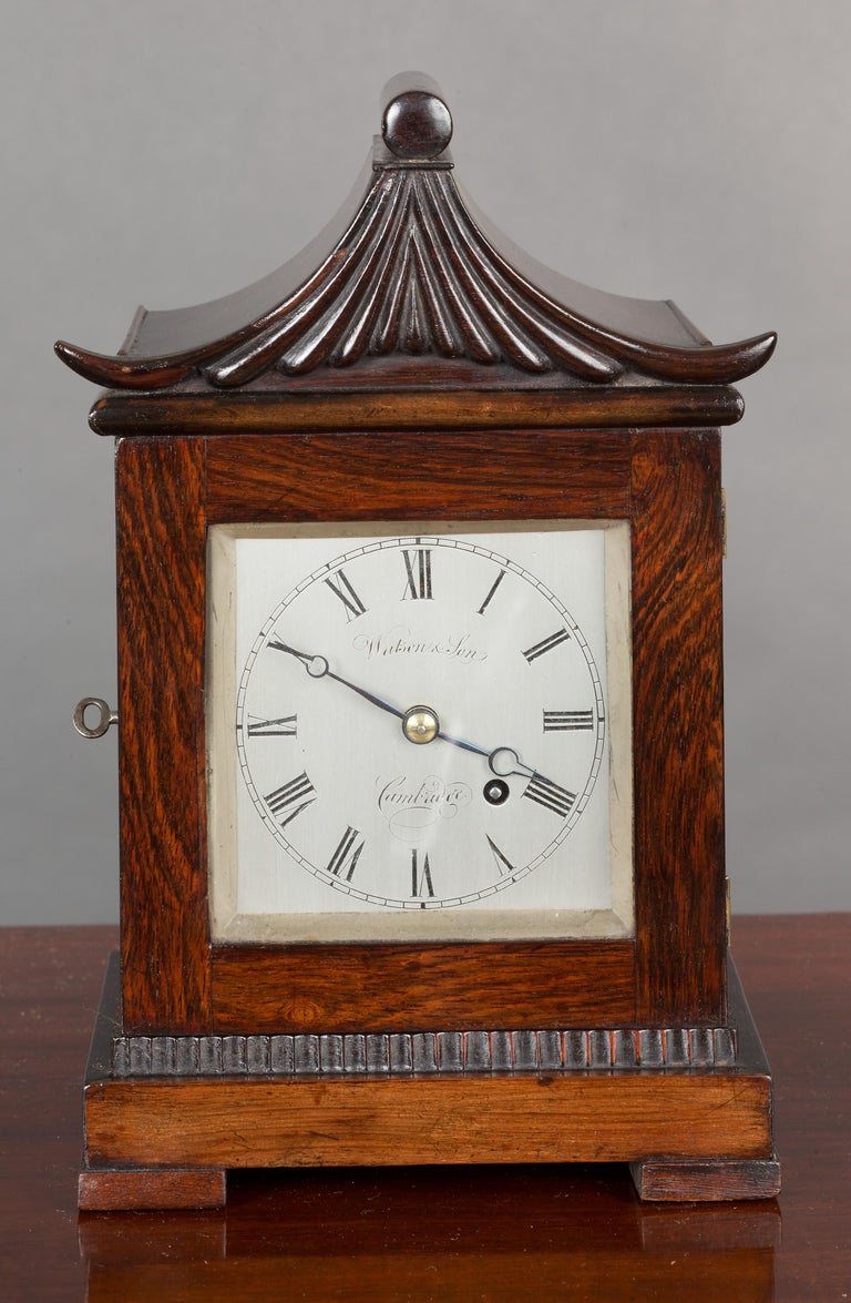Georgian Miniature Mahogany Bracket Clock by Watson and Son, Cambridge ...