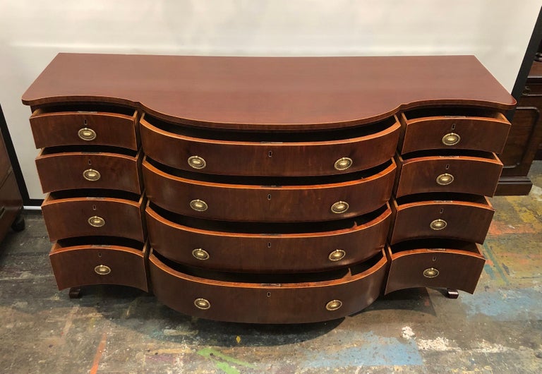 Georgian Neo-Classical Mahogany Serpentine Triple Chest, Late 18th ...