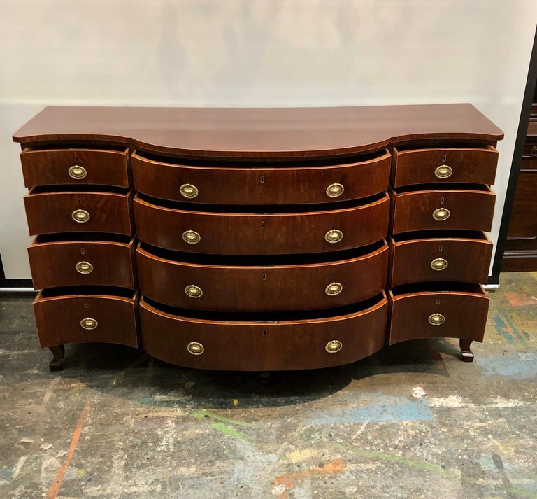 Georgian Neo-Classical Mahogany Serpentine Triple Chest, Late 18th ...