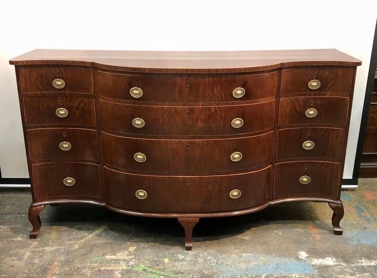 Georgian Neo-Classical Mahogany Serpentine Triple Chest, Late 18th ...