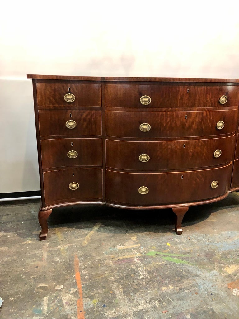 Georgian Neo-Classical Mahogany Serpentine Triple Chest, Late 18th ...