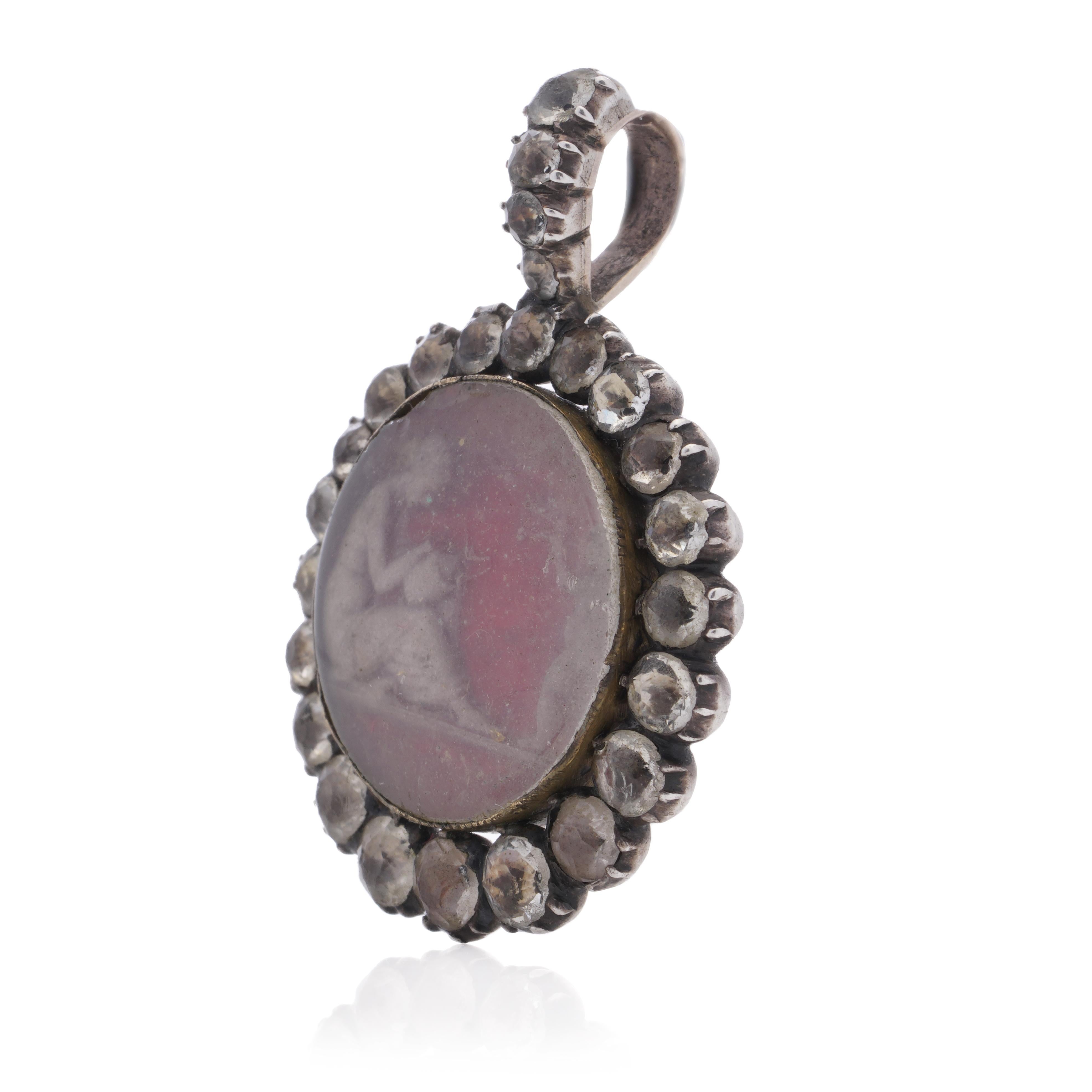 Georgian Neoclassical Pendant with Paste For Sale at 1stDibs