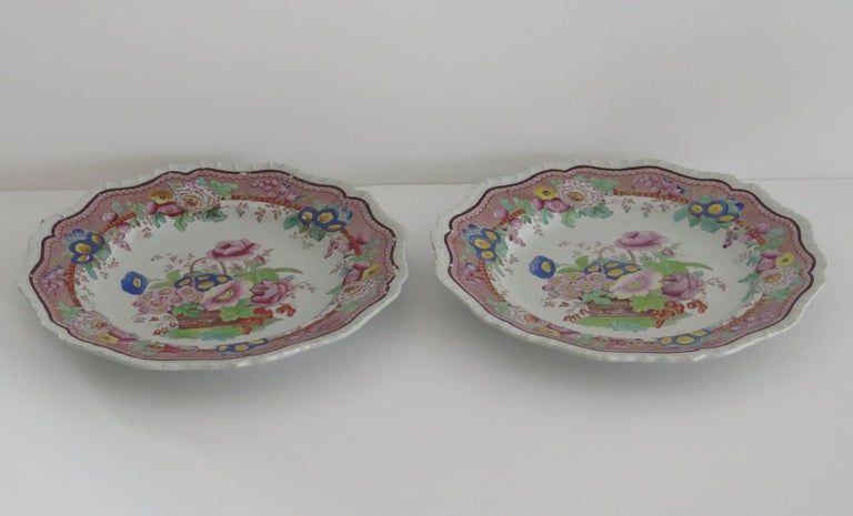 Georgian Pair Hicks and Meigh Ironstone Dinner Plates in Pattern 23 ...