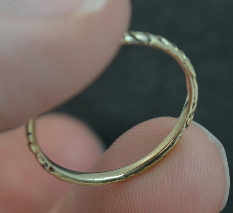 Georgian Period Chased Engraved Band in Solid Gold at 1stDibs