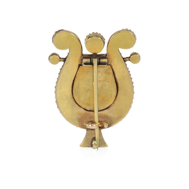 Georgian Pinchbeck and Multi-Gem "Regard" Brooch Designed as a Petite ...