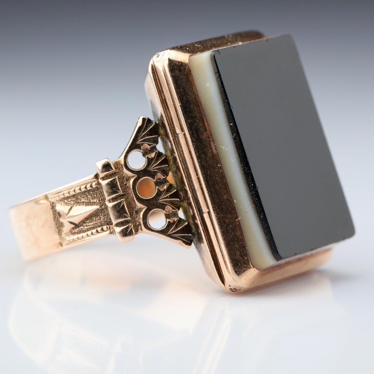 Georgian Poison Ring in Gold with Onyx is Cunningly Beautiful at ...