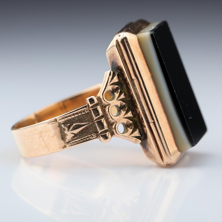 Georgian Poison Ring in Gold with Onyx is Cunningly Beautiful at ...