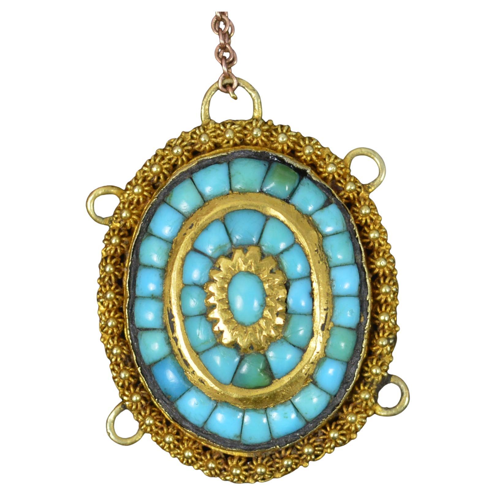 Georgian Regency Period Ruby Turquoise Treasure Chest Locket Charm at ...