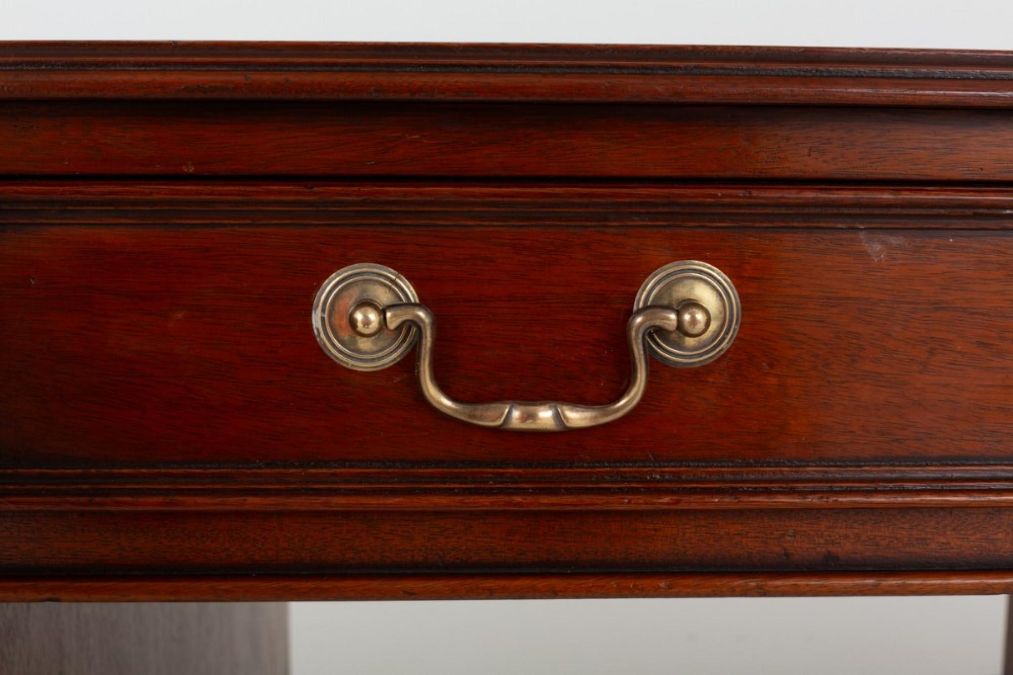 Georgian Revival Partners Desk Mahogany Writing Table For Sale at 1stDibs