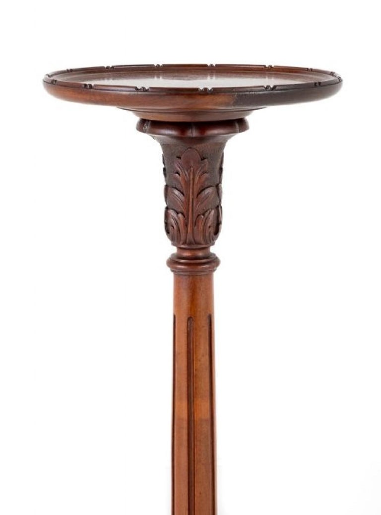 Georgian Revival Torchiere Pedestal Stand Mahogany For Sale at 1stDibs