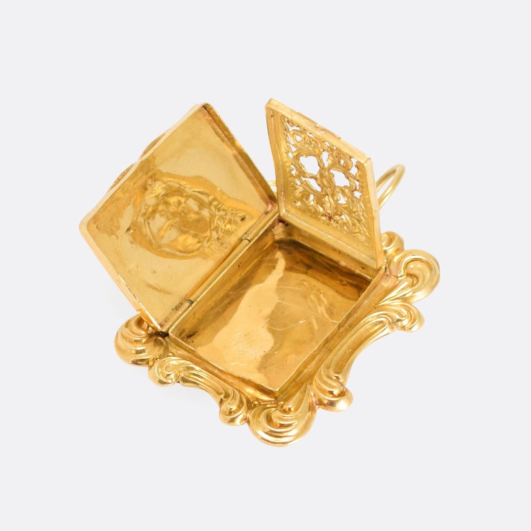 Georgian Rococo Revival "Picture Frame" Vinaigrette Pendant Necklace at ...