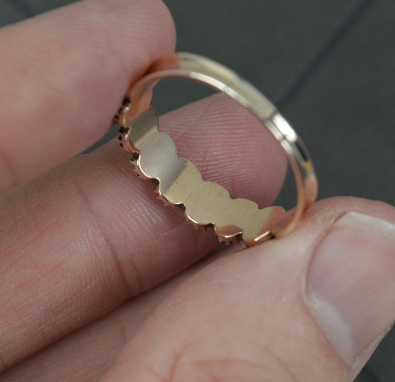 Georgian Rose Cut and 9ct Rose Gold Seven Pearl Stack Ring For Sale at ...