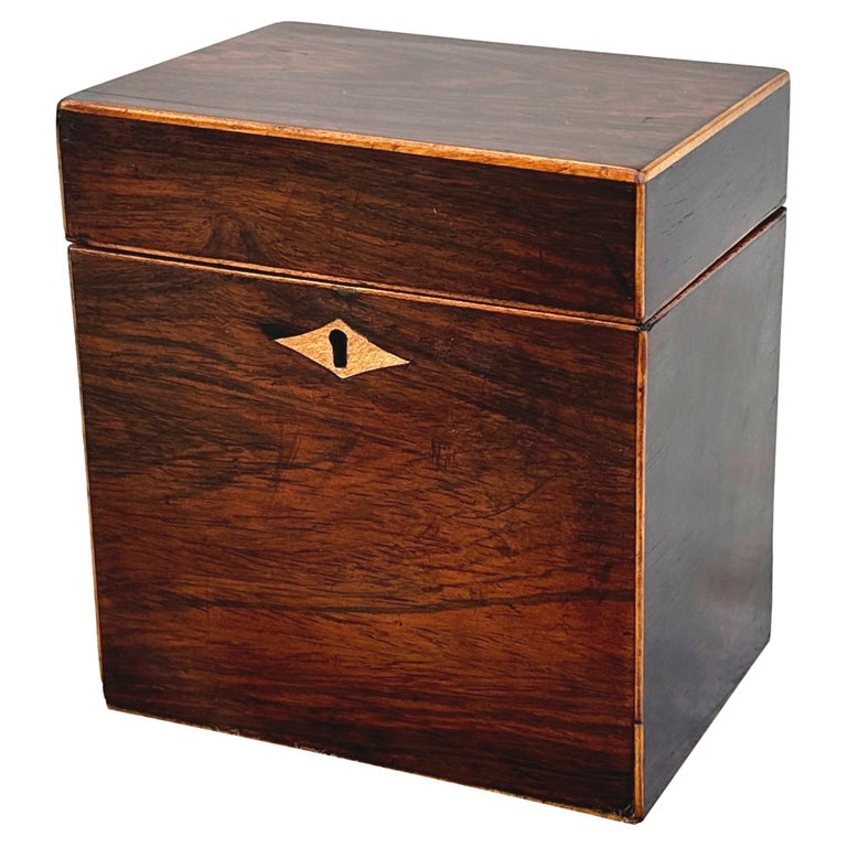 Georgian Rosewood Oblong Tea Caddy For Sale at 1stDibs