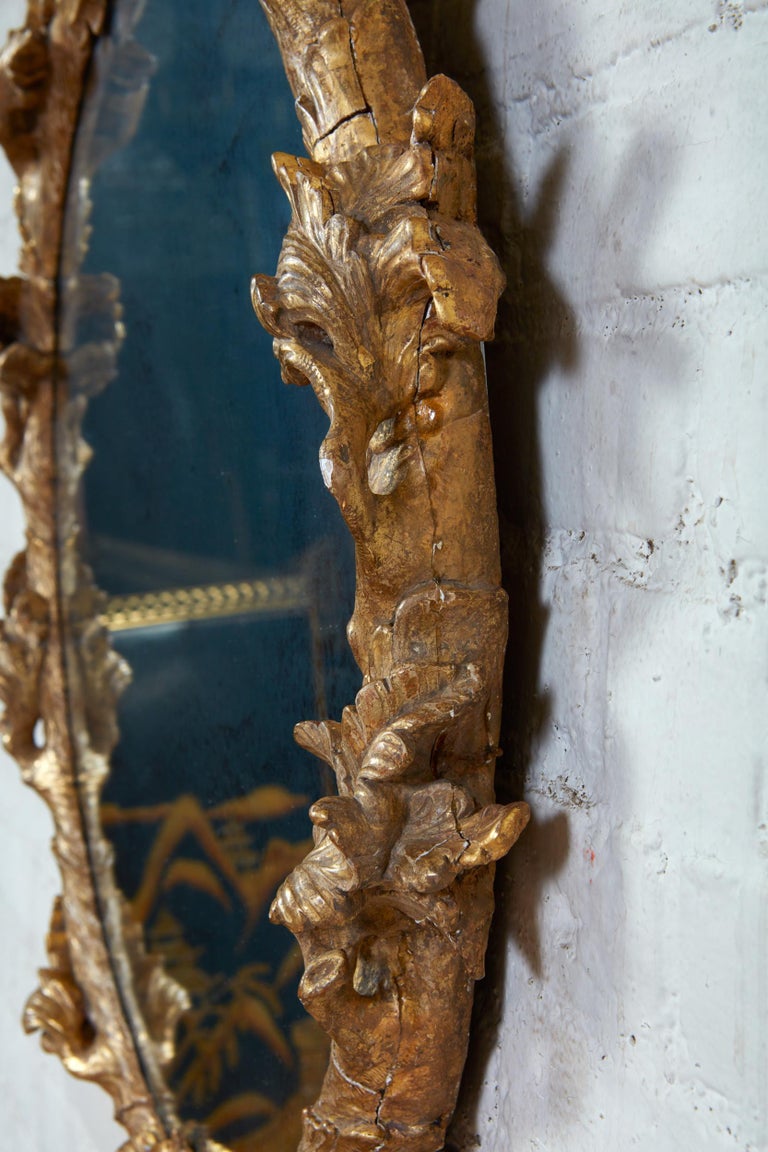Georgian Round Giltwood Mirror For Sale at 1stDibs